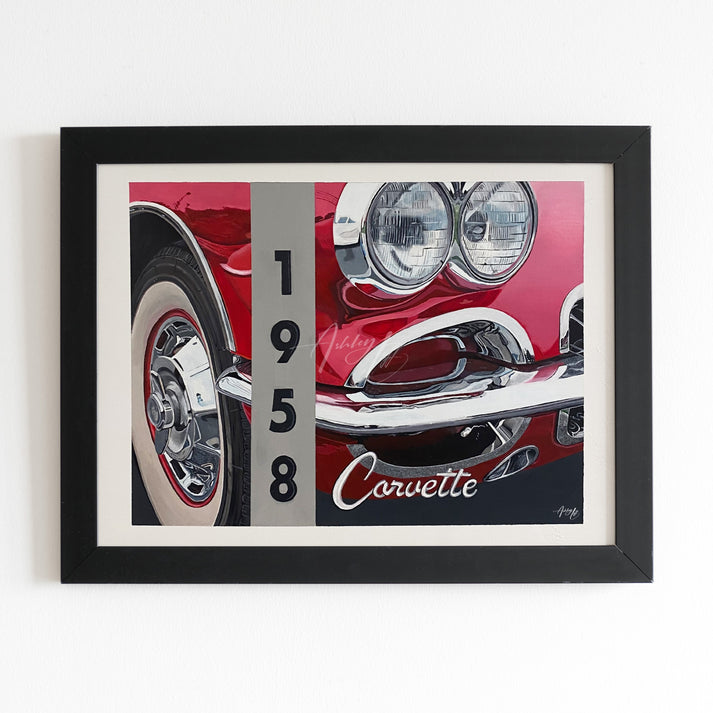 1958 Corvette Giclée Print – Ashley Huff Art & Design
