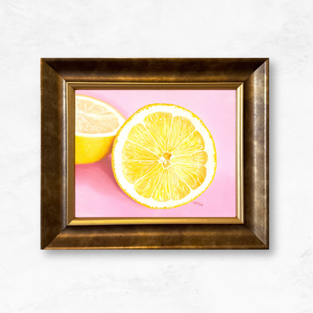 Easy Peasy Lemon Squeezy Oil Painting | 8x10 | Distressed Bronze Frame ...